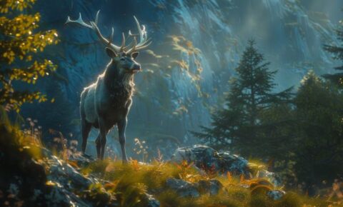 Eikthyrnir - Cerf Gardien de la Source Hvergelmir